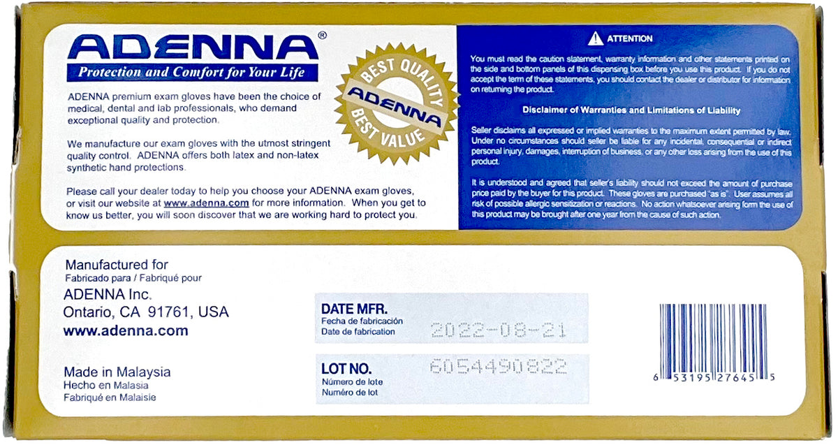 Adenna Bronze Latex Exam Gloves | $7.99 per box of 100 Gloves