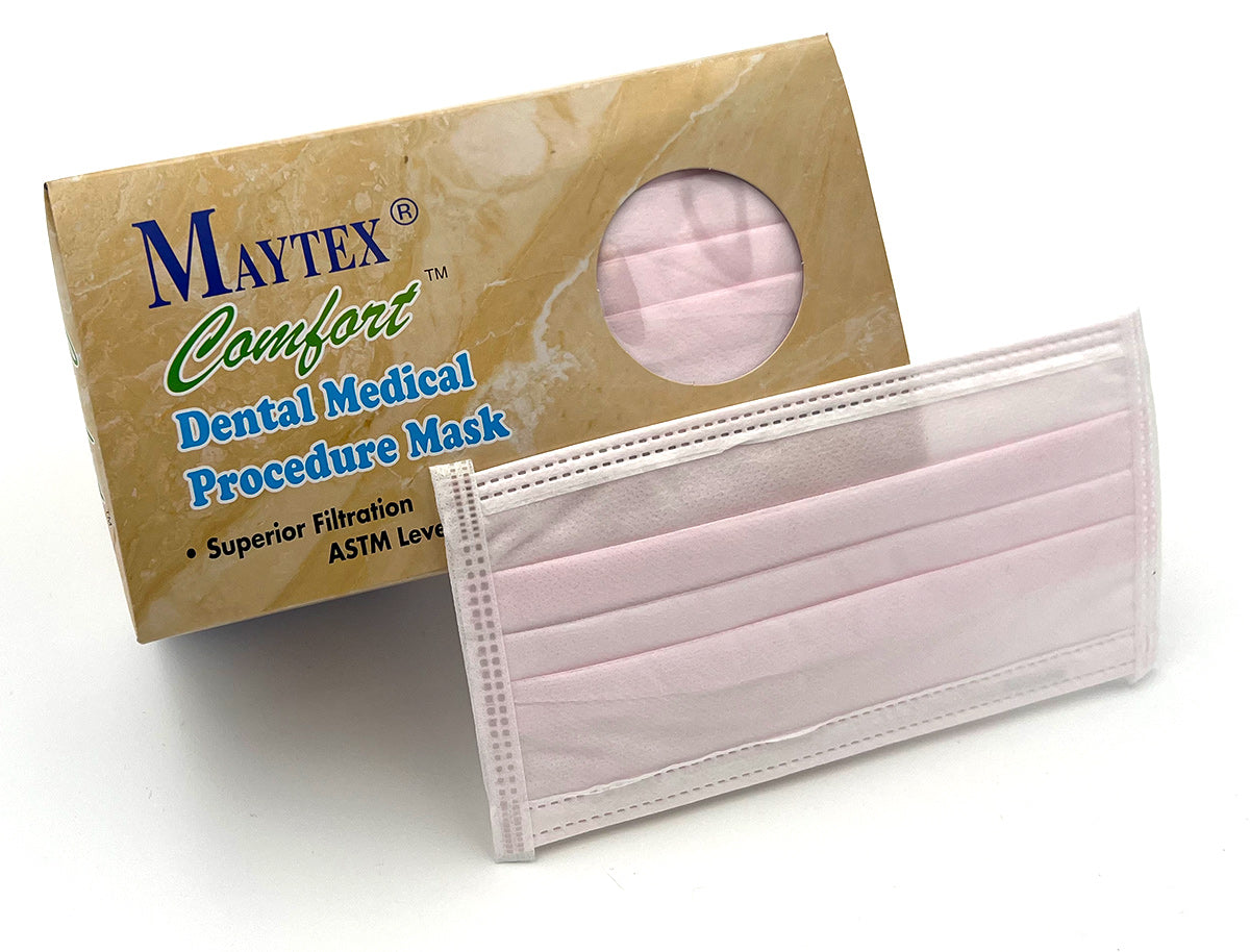 Maytex Level 2 Pink Earloop Exam Masks | $5.99/Box of 50 Masks
